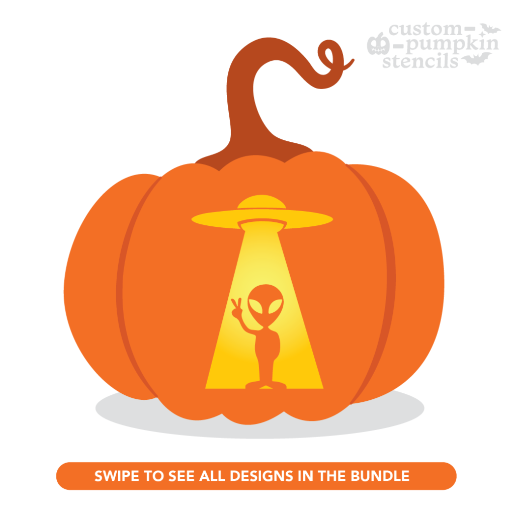 Alien Pumpkin Carving Stencil - Custom Pumpkin Stencils 2025