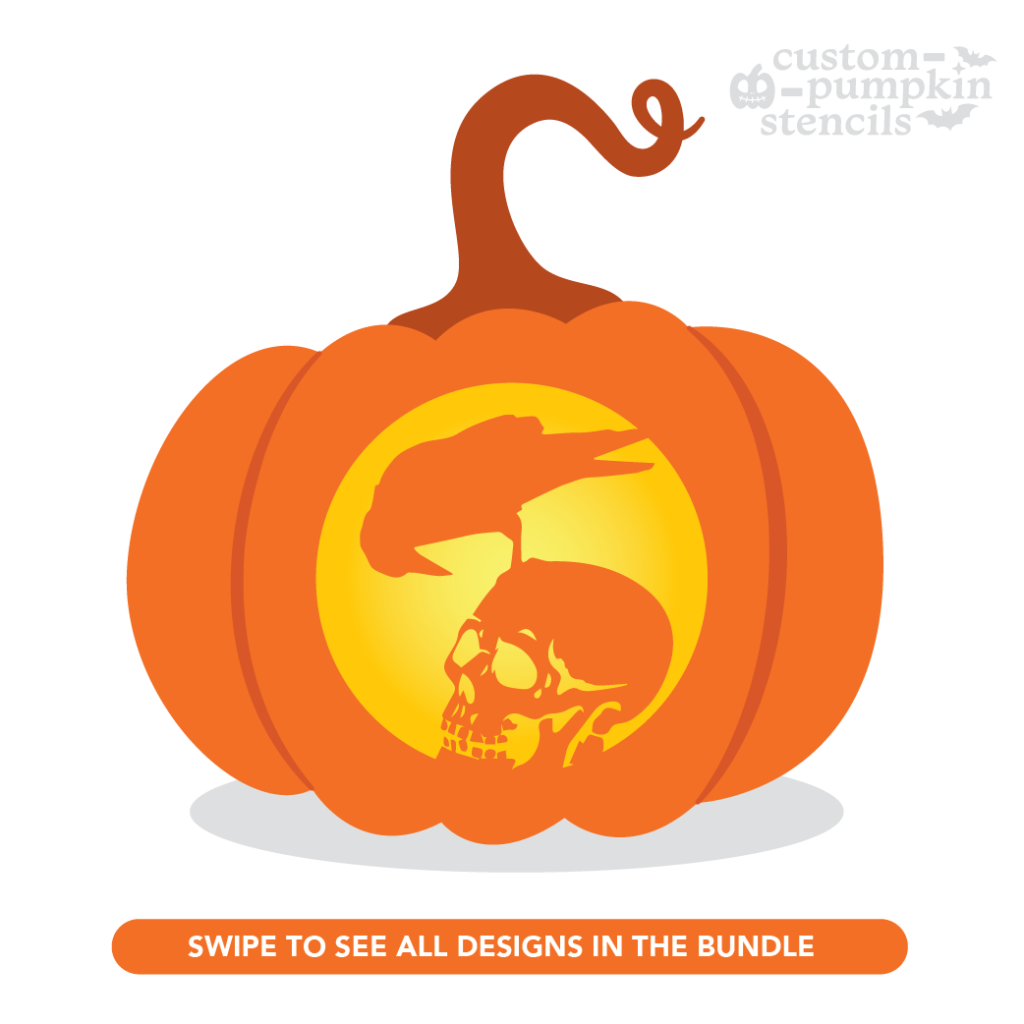 Crow Pumpkin Carving Stencil - Custom Pumpkin Stencils 2025
