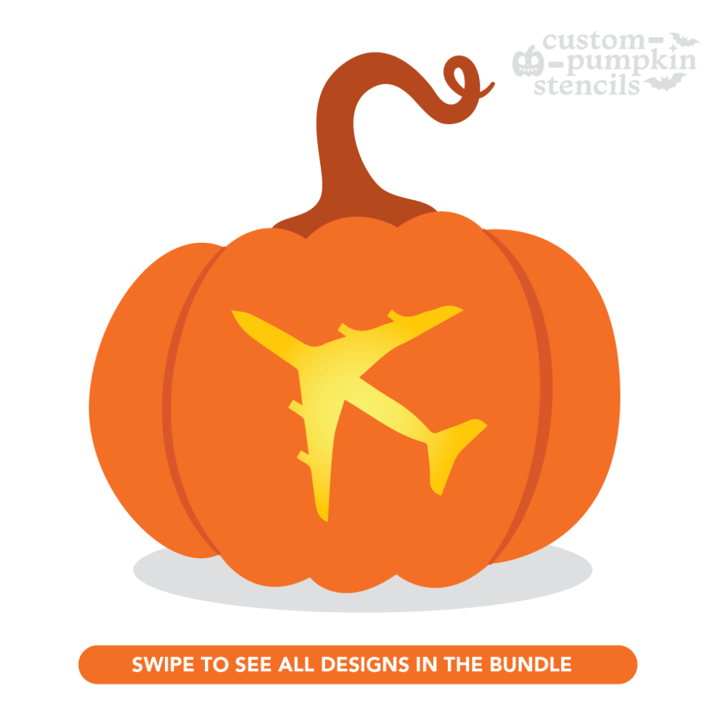 Airplane Pumpkin Carving Stencil - Custom Pumpkin Stencils 2025