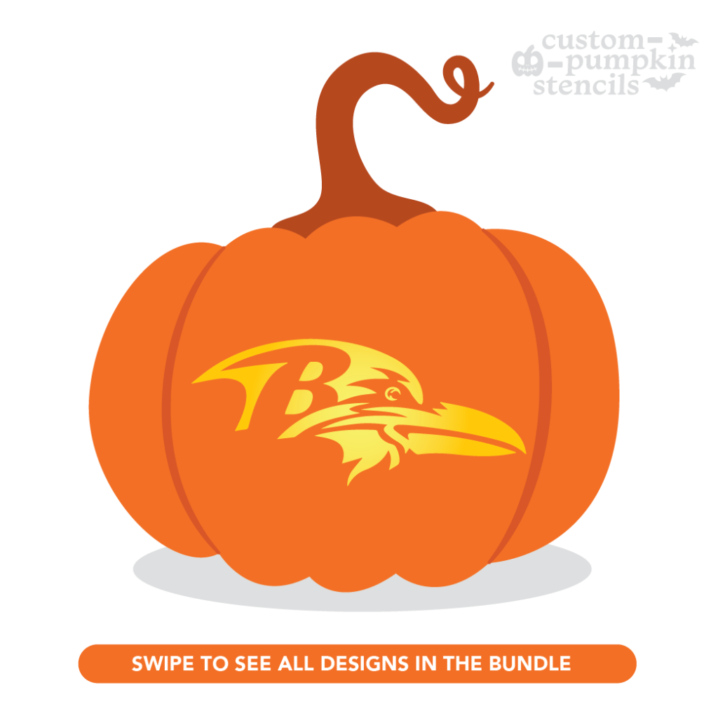 Baltimore Ravens Pumpkin Carving Stencil - Custom Pumpkin Stencils 2025