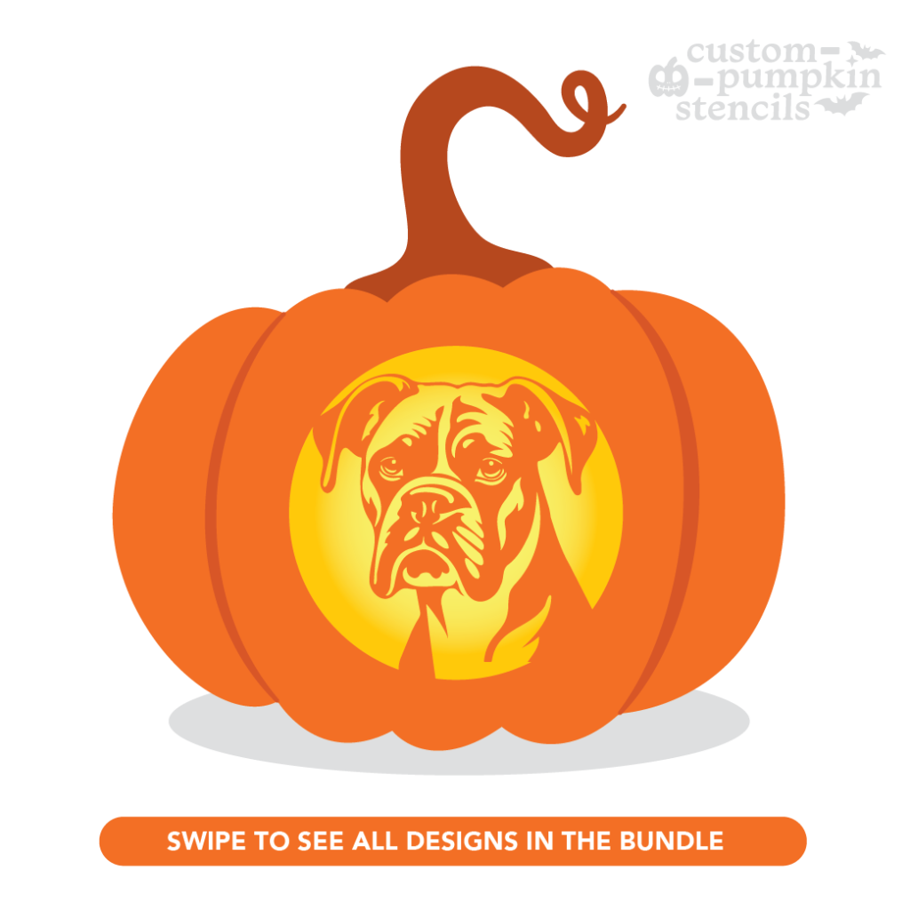 Boxer Pumpkin Carving Stencil - Custom Pumpkin Stencils 2025