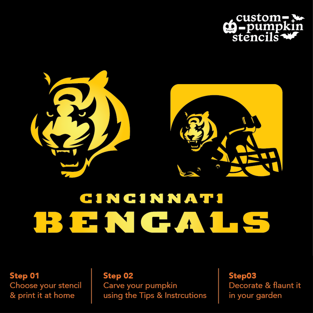 Cincinnati Bengals Pumpkin Carving Stencil - Custom Pumpkin Stencils 2025