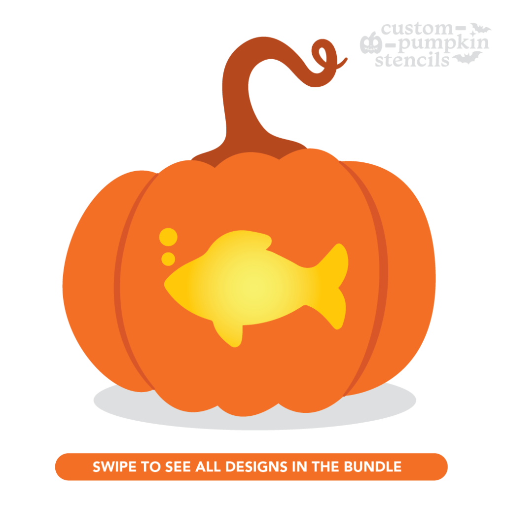 Fish Pumpkin Carving Stencil - Custom Pumpkin Stencils 2025