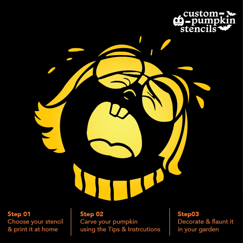 Inside Out: Sadness Pumpkin Carving Stencil - Custom Pumpkin Stencils 2025