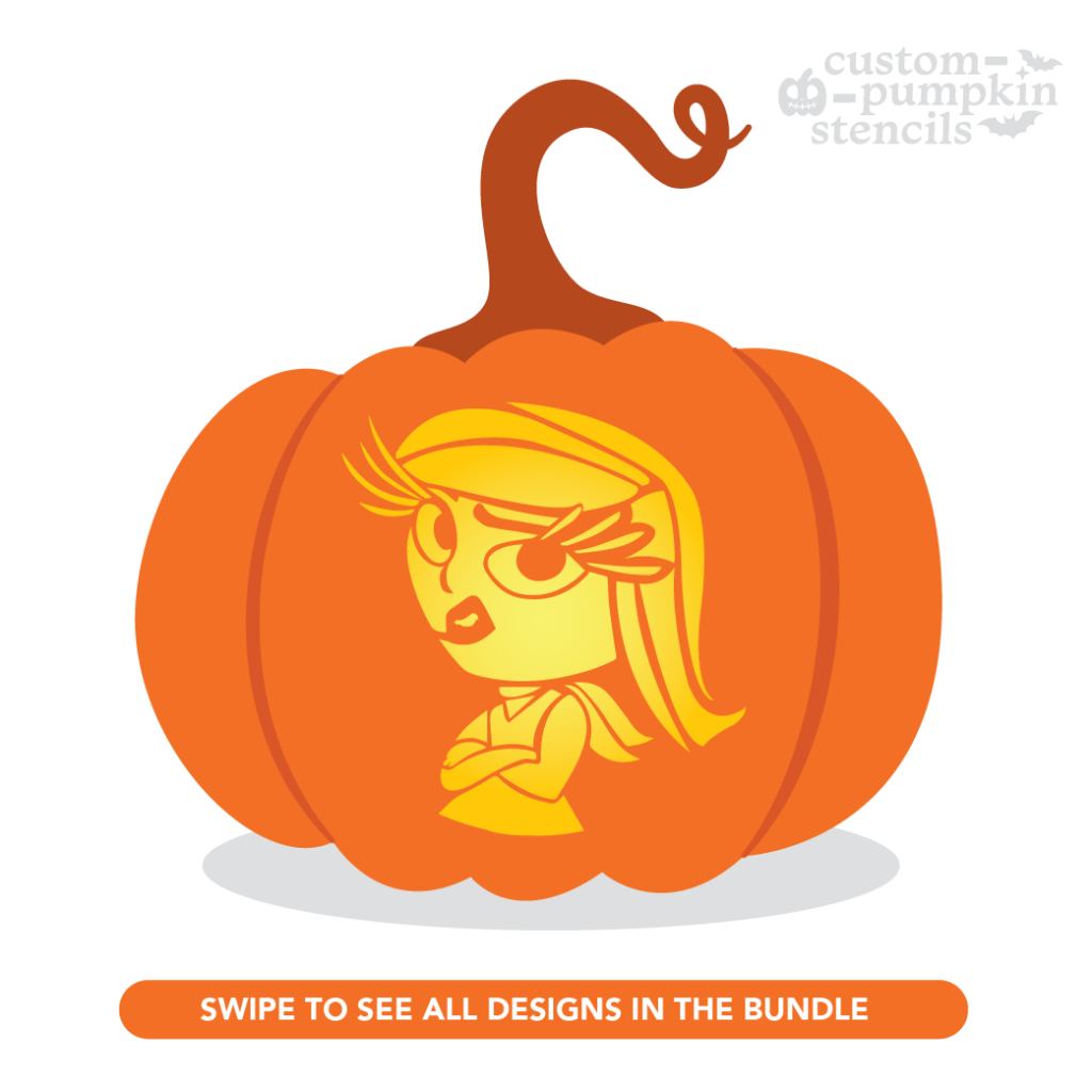 Inside Out: Disgust Pumpkin Carving Stencil - Custom Pumpkin Stencils 2025