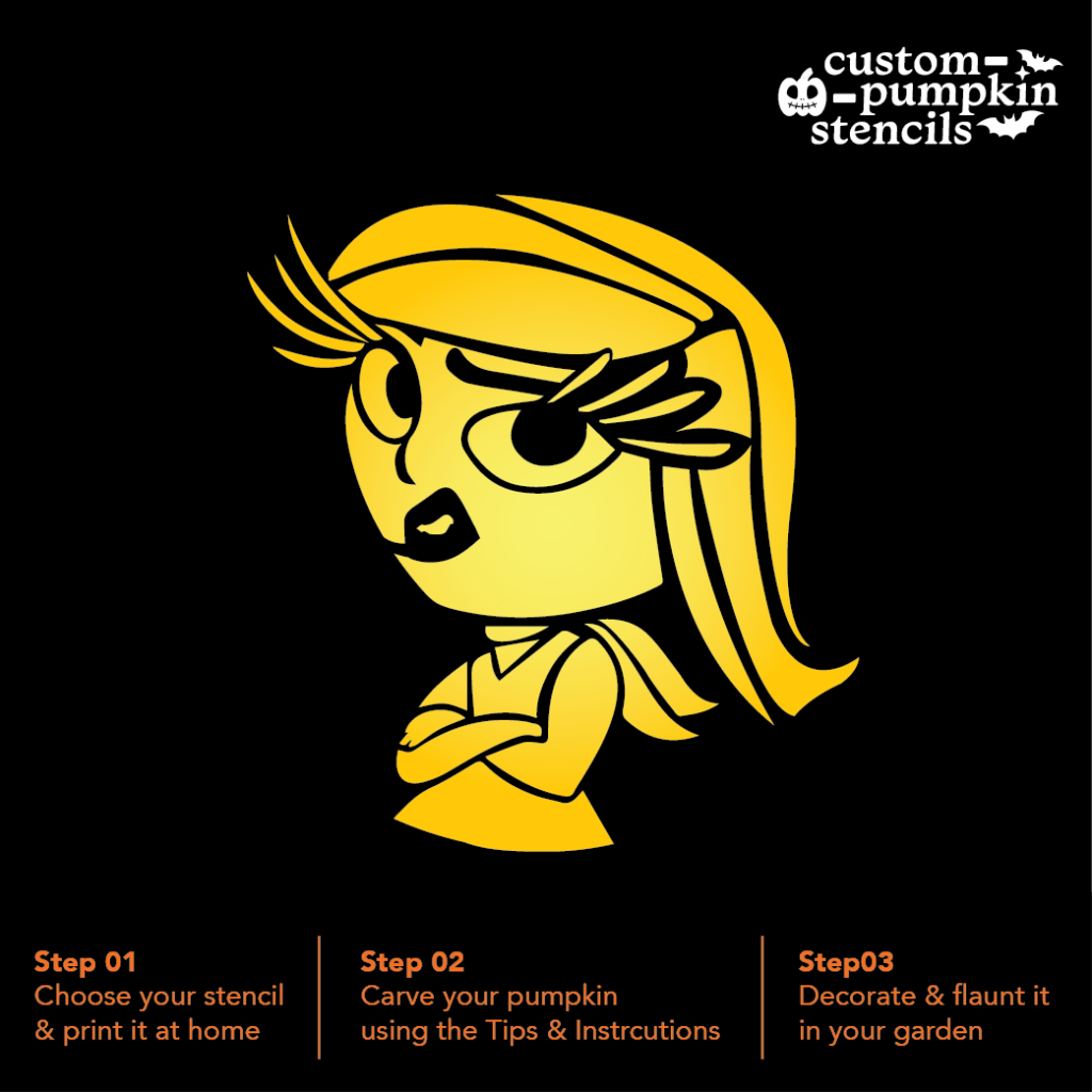 Inside Out: Disgust Pumpkin Carving Stencil - Custom Pumpkin Stencils 2025