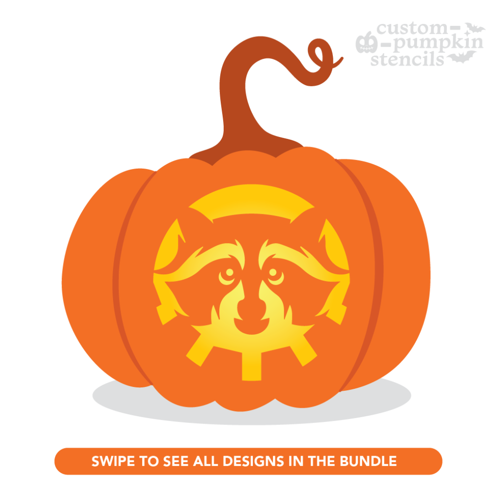 Raccoon Pumpkin Carving Stencil - Custom Pumpkin Stencils 2025