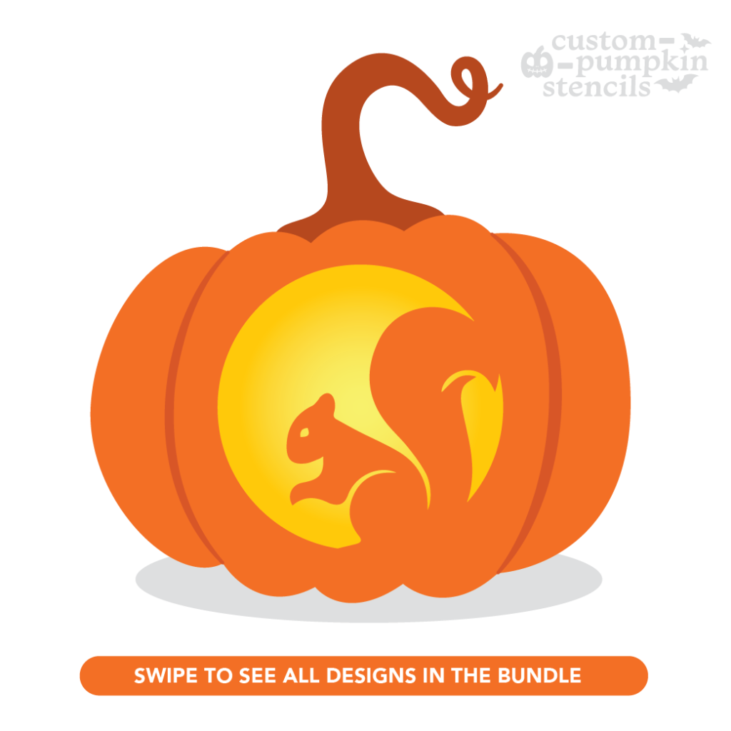 Squirrel Pumpkin Carving Stencil - Custom Pumpkin Stencils 2025