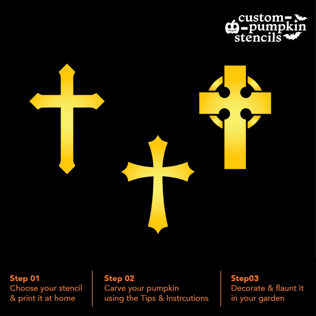 Cross Pumpkin Carving Stencil - Custom Pumpkin Stencils 2025