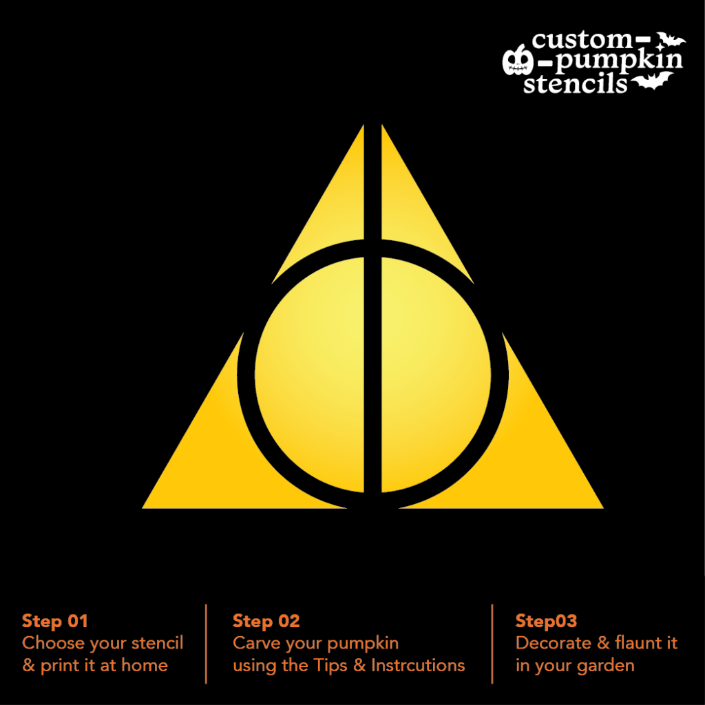 Deathly Hallows Pumpkin Carving Stencil
