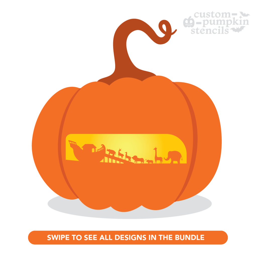 Noah's Ark Pumpkin Carving Stencil