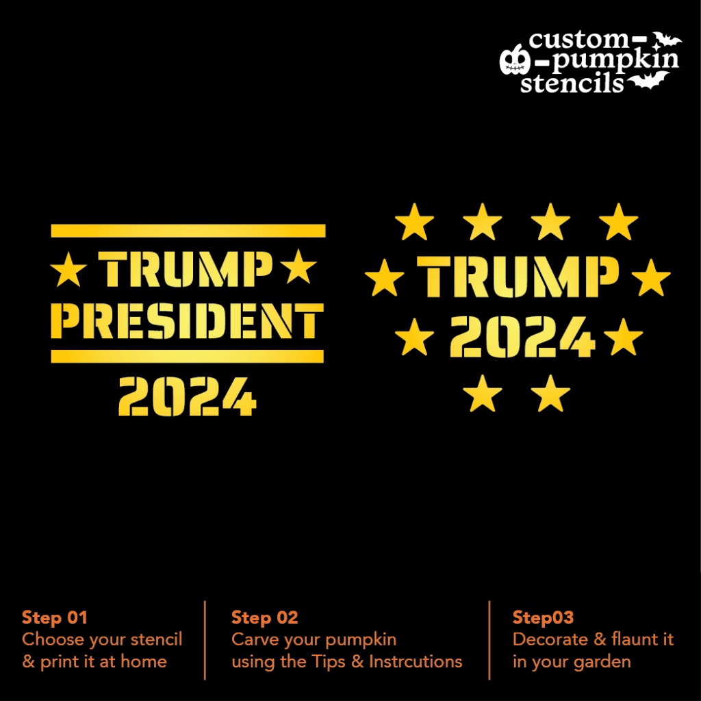 USA Election Trump Pumpkin Carving Stencil - Custom Pumpkin Stencils 2025