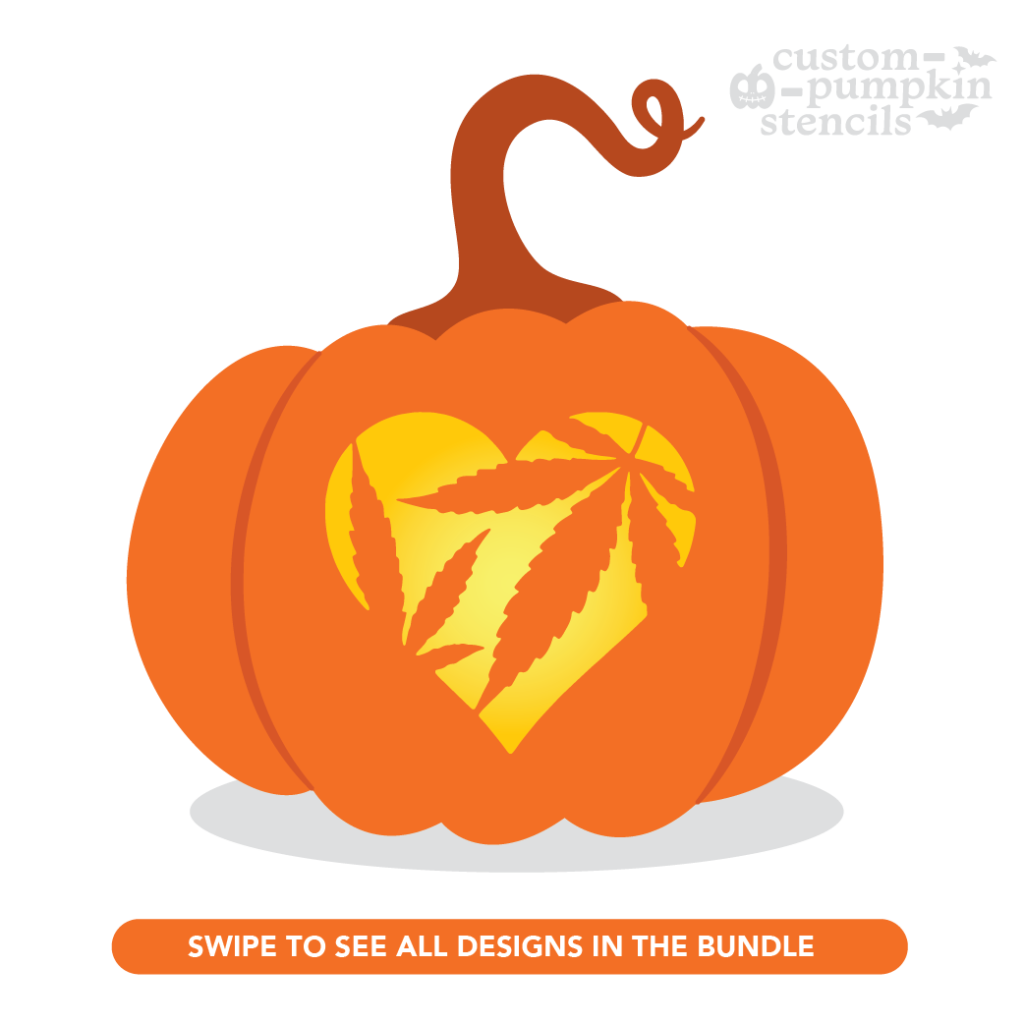 Weed Pumpkin Carving Stencil - Custom Pumpkin Stencils 2025