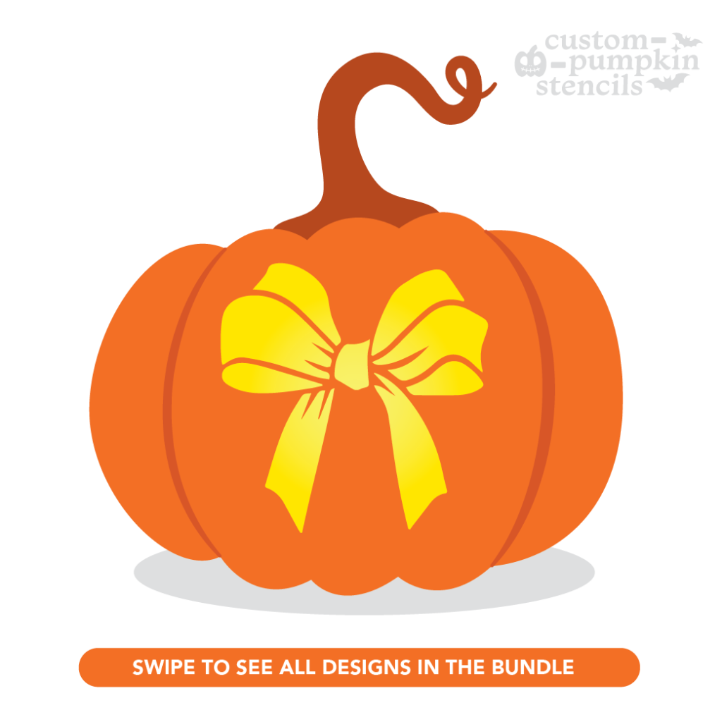 Coquette Bow Pumpkin Carving Stencil