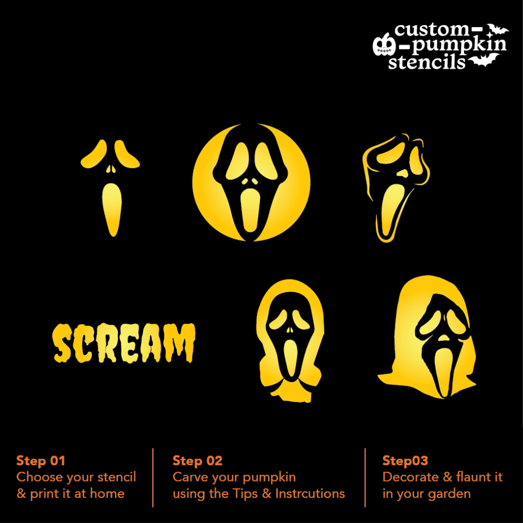 Ghostface Pumpkin Carving Stencil (Scream)