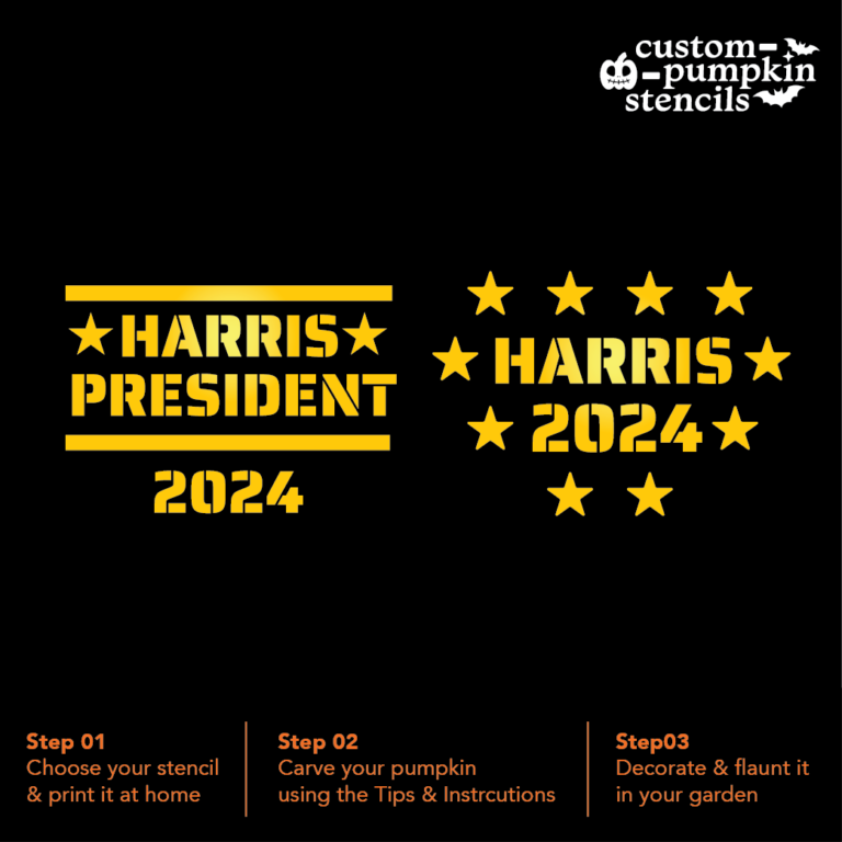 USA Election Kamala Harris Pumpkin Carving Stencil